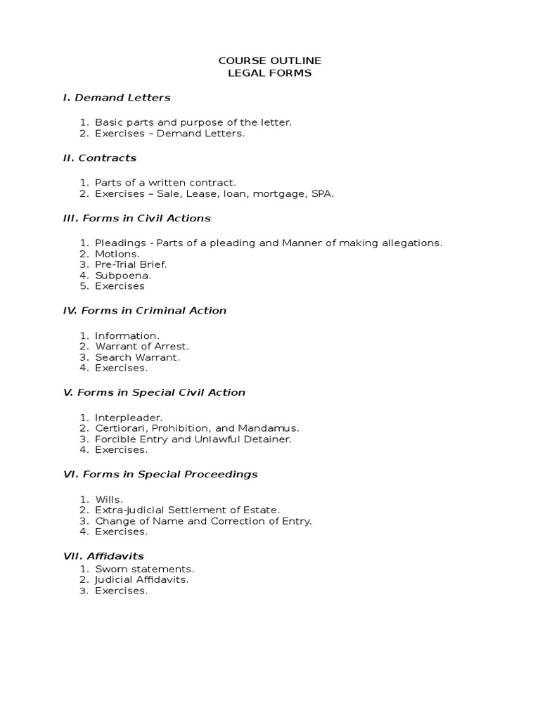 Outline - Legal Forms | PDF