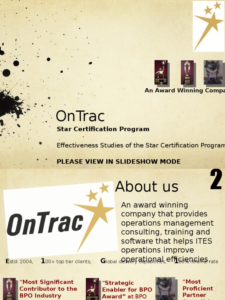 Effectiveness Studies Star Certification Program | PDF | Business ...