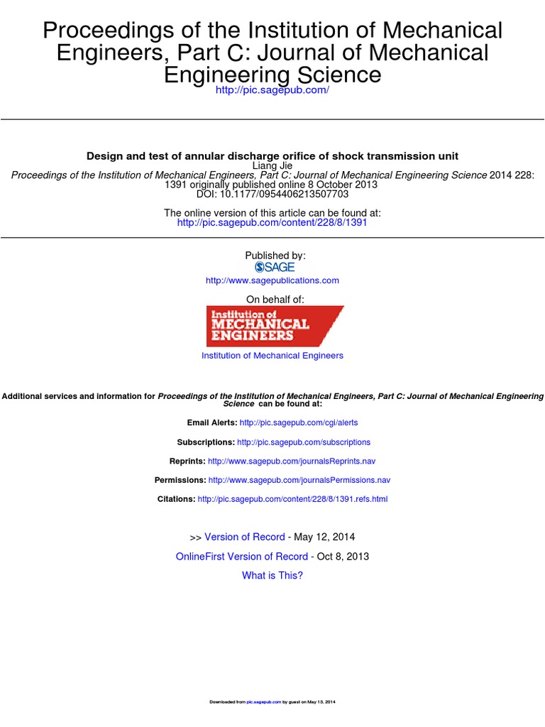 Design and Test of Annular Discharge Orifice of Shock Transmission Unit ...