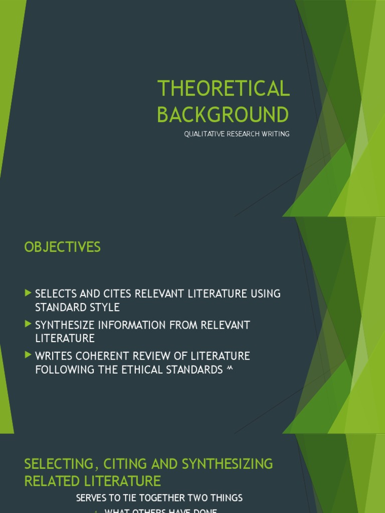 Theoretical Background: Qualitative Research Writing | PDF ...