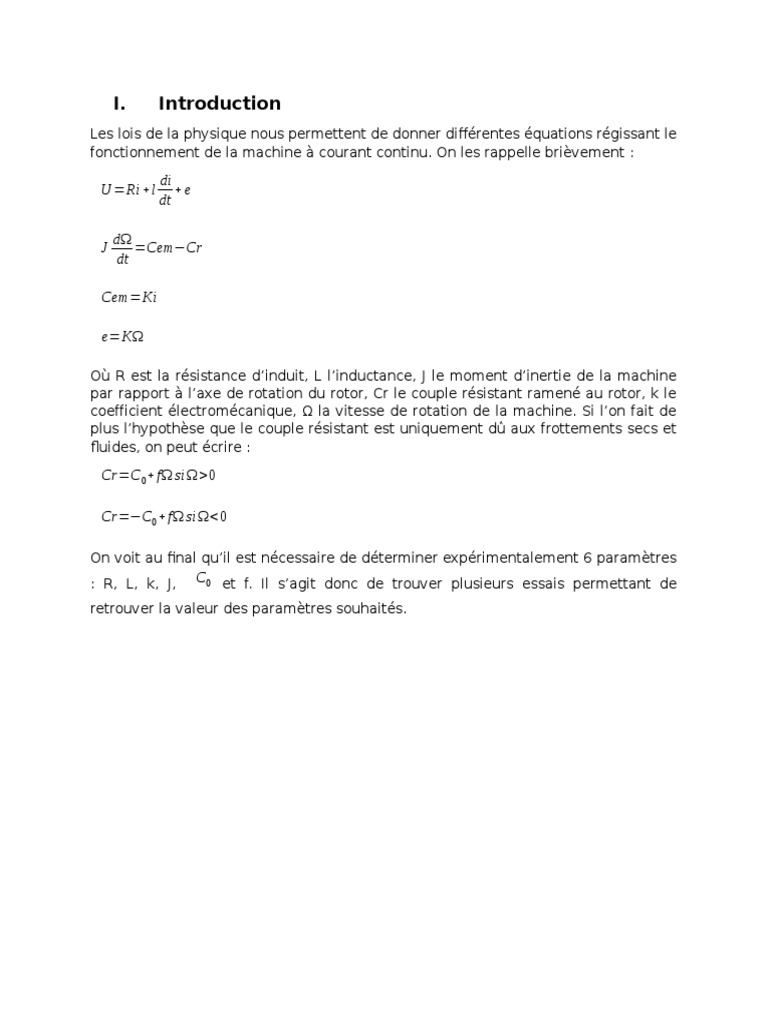 Caracteristique MCC | PDF | Inductance | Résistance (électricité)