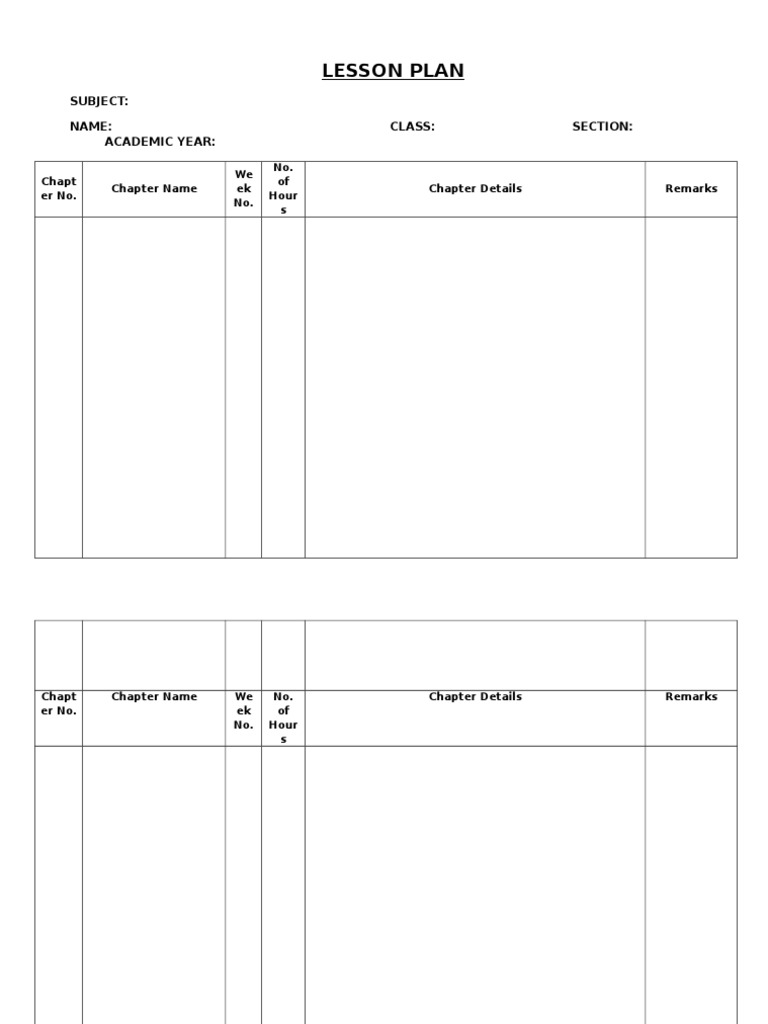 Lesson Plan: Subject: Name: Class: Section: Academic Year | PDF