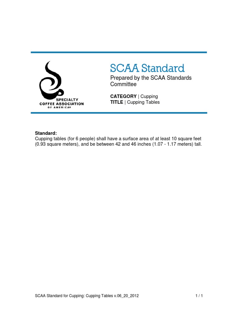 SCAA Standard: Prepared by The SCAA Standards Committee | PDF