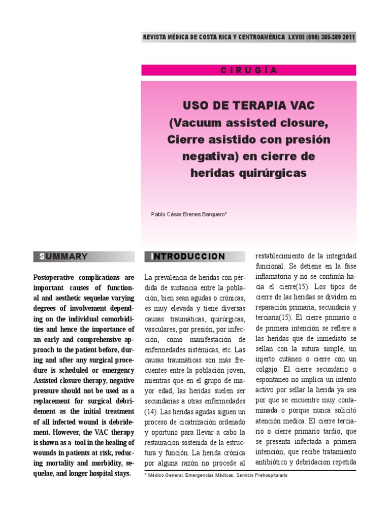 Uso de Terapia VAC | PDF | Herida | Medicina