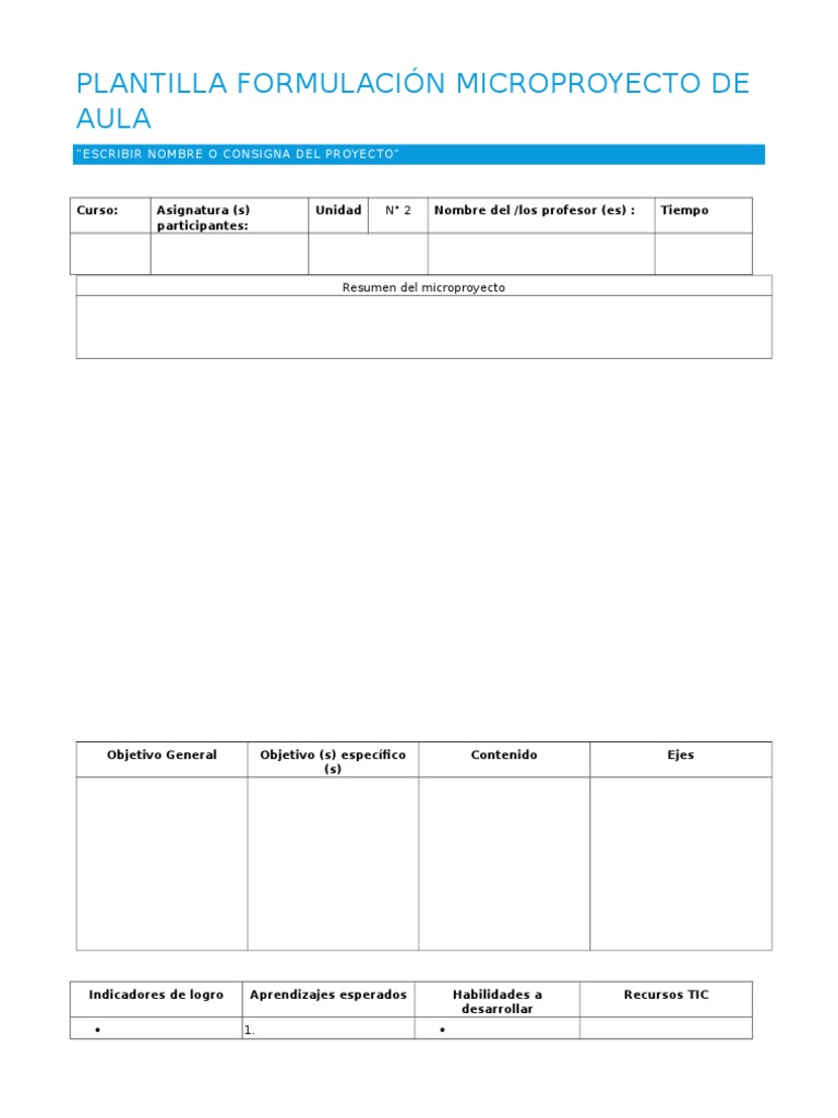Plantilla Microproyecto | PDF | Aprendizaje | Modificación de comportamiento