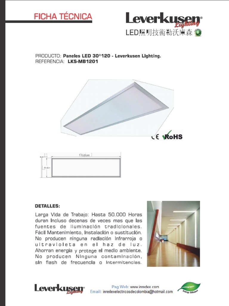Ficha Tecnica Panel LED 30x120 | PDF