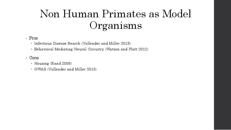 Model Organism-Non Human Primates | PDF