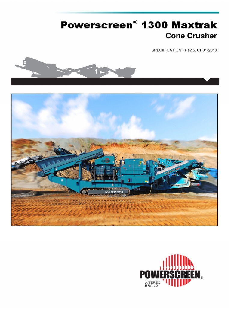 Powerscreen 1300 Maxtrak Tech Spec Rev 5-01-01-2013 | PDF | N Ox | Urea