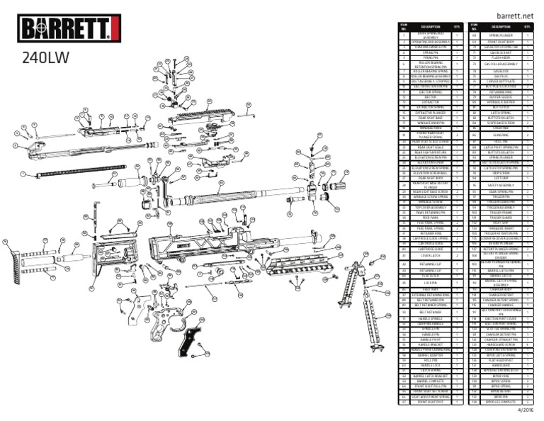 240LW Website Exploded View | PDF | Rifle | Projectile Weapons
