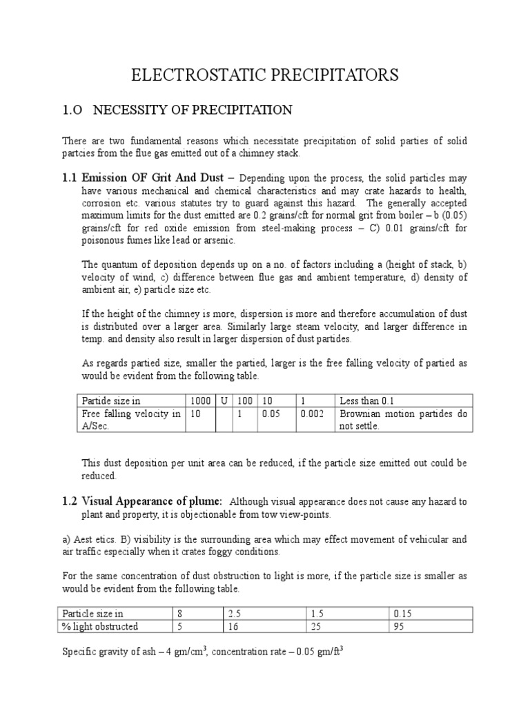 Electrostatic Precipitators Overview | PDF | Gases | Physical Chemistry