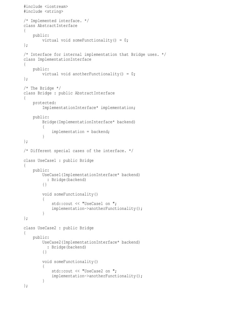Bridge Pattern In C Pdf Inheritance Object Oriented Programming 4440