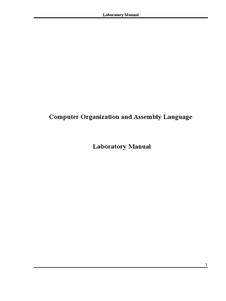 Computer Organization and Assembly Language: Laboratory Manual | PDF | Random Access Memory ...