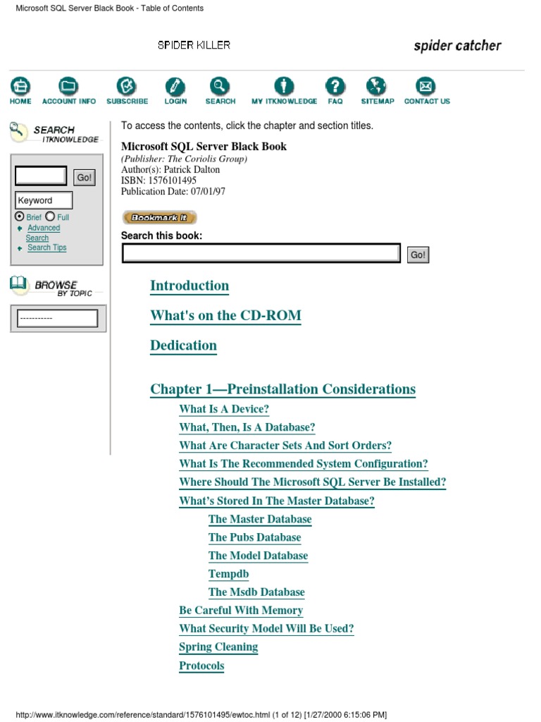 Microsoft SQL Server Black Book PDF | PDF | Microsoft Sql Server | Subroutine
