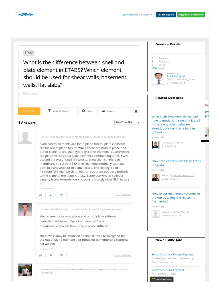 What Is The Difference Between Shell and Plate Element in ETABS - Which ...