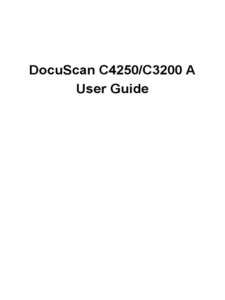 Docuscan C4250/C3200 A User Guide | PDF | Image Scanner | Usb