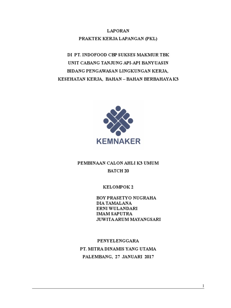 PKL Calon Ahli K3 Umum | PDF