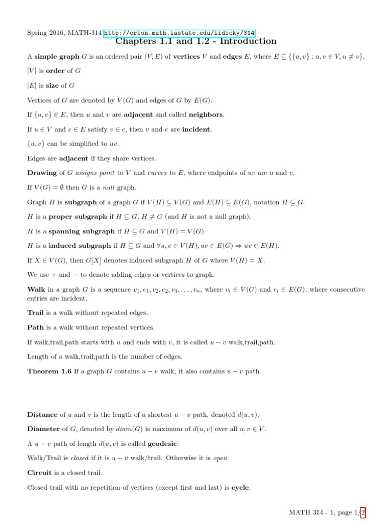 Graph Theory Notes | Download Free PDF | Graph Theory | Vertex (Graph ...