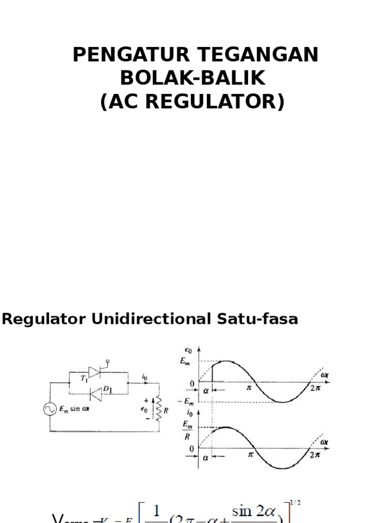 AC Regulator 1 Fasa | PDF