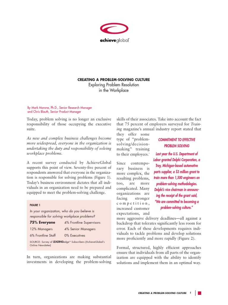 Creating A Problem Solving Culture Basic - Best PDF | PDF | Strategic ...