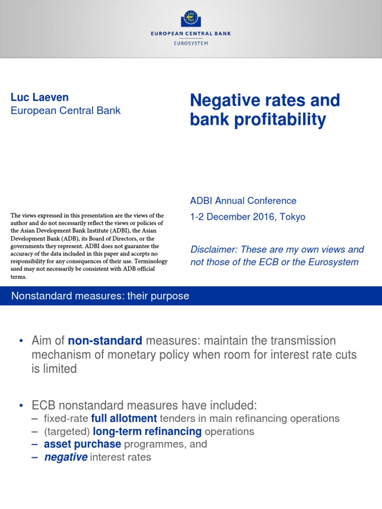 Negative Rates and Bank Profitability | PDF | European Central Bank | Loans