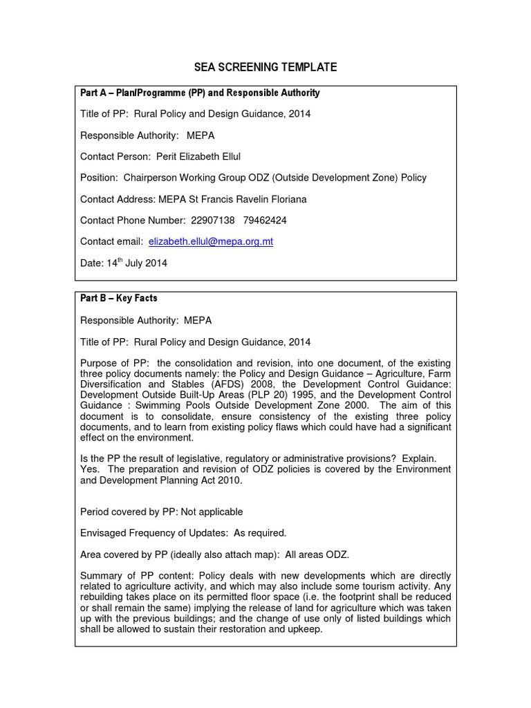 PDF SEA Template 1 | PDF | Environmental Impact Assessment | Sustainability