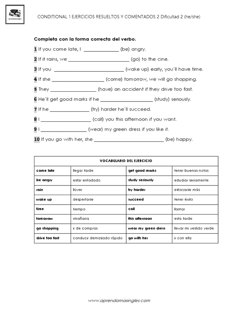 Ejercicios Resueltos de Conditional 1 | PDF
