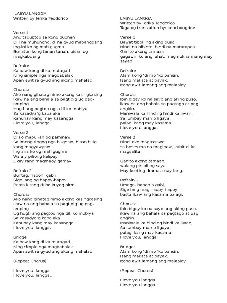Labyu Langga Tagalog | PDF
