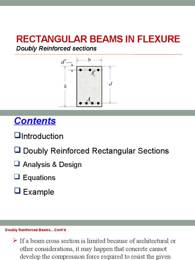Doubly Reinforced Beam Design Guide | PDF | Beam (Structure) | Bending