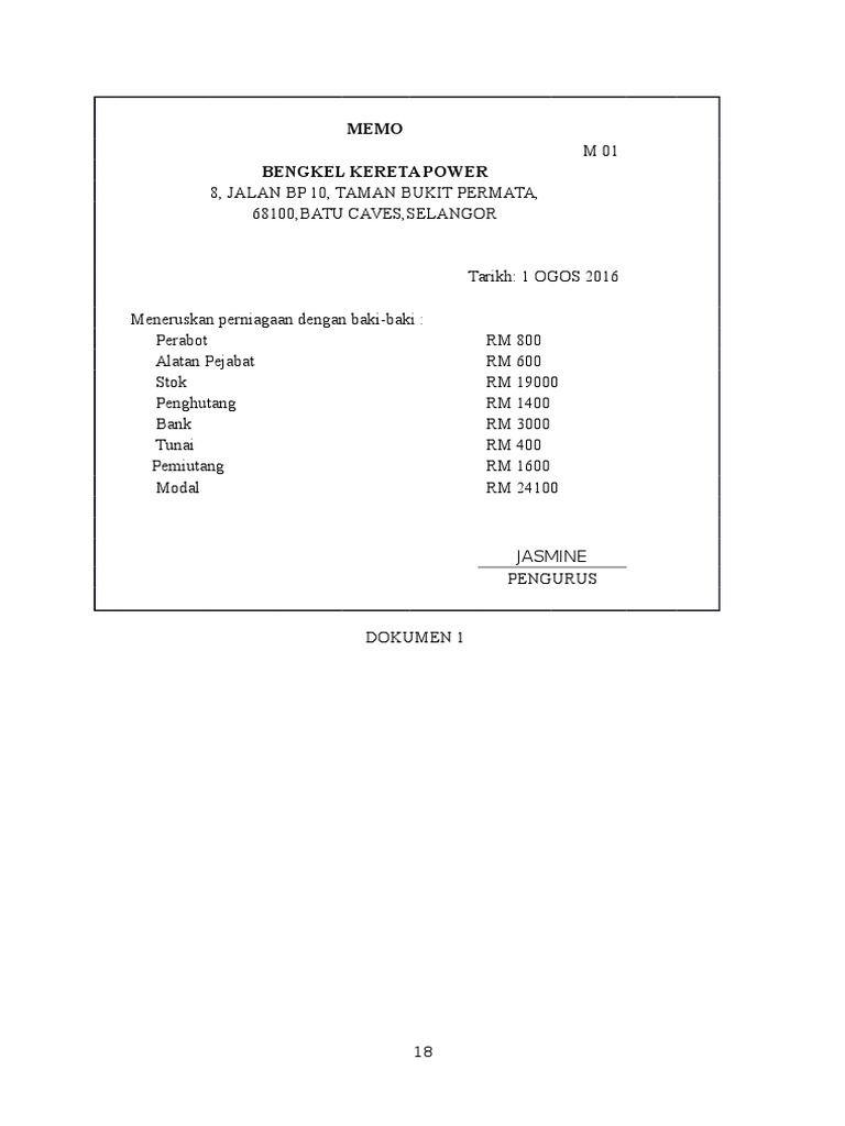 Folio Prinsip Perakaunan SPM Tingkatan 4 (Dokumen Perniagaan) | PDF