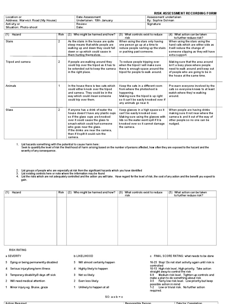 Risk Assessment My House | Tripod (Photography) | Risk