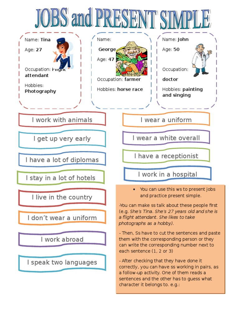 1127 Jobs and Present Simple | PDF