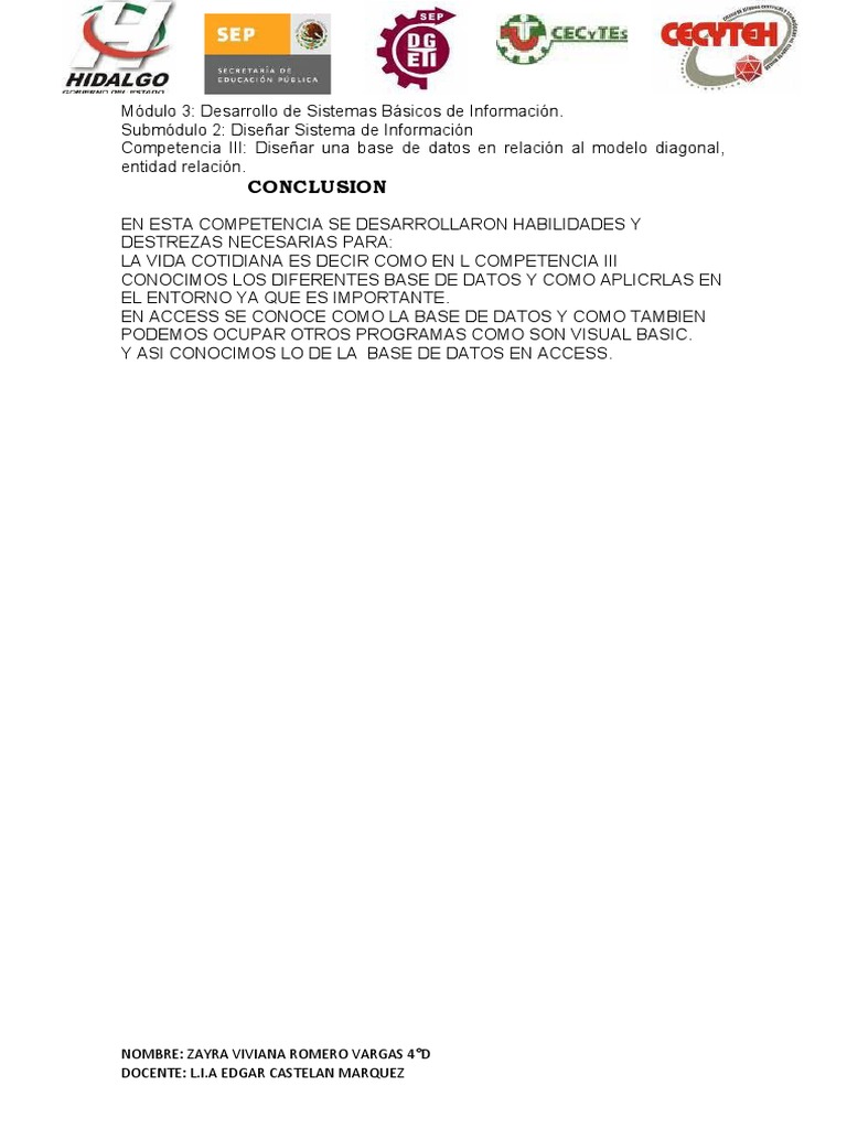 Conclusiones sobre Microsoft Access | PDF