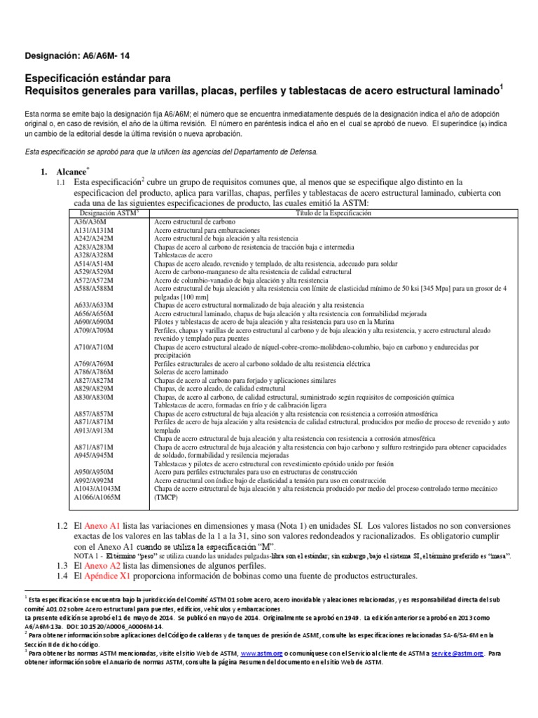 Astm A-6 - 14 PDF | PDF | Soldadura | Construcción