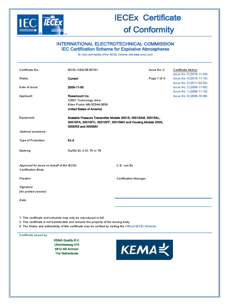 IECEx KEM 08.0010X 2 | PDF | International Electrotechnical Commission ...