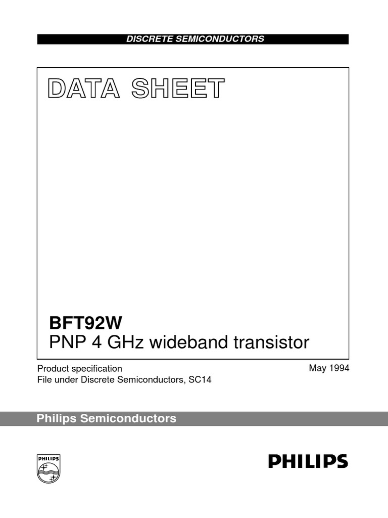 Data Sheet: BFT92W | Bipolar Junction Transistor | Transistor