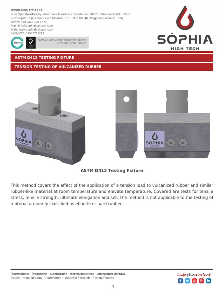 ASTM D412 Rubber Tensile Test Fixture | PDF | Ultimate Tensile Strength ...