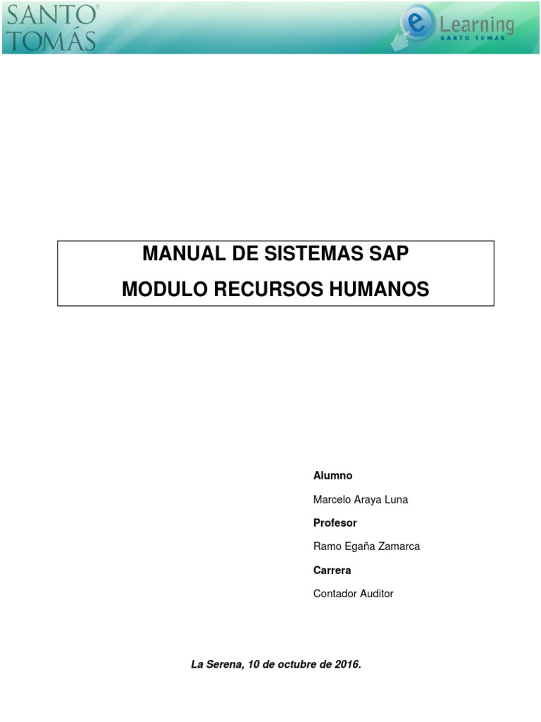 Manual de Sistema Sap RRHH | PDF | Recursos humanos | Software