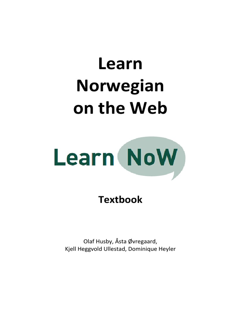 Learn Norwegian On The Web: Textbook | PDF | Grammatical Gender | Vowel