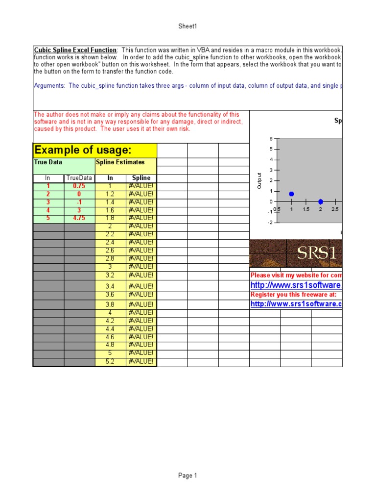 Cubic Spline V101 PDF Microsoft Excel Computing