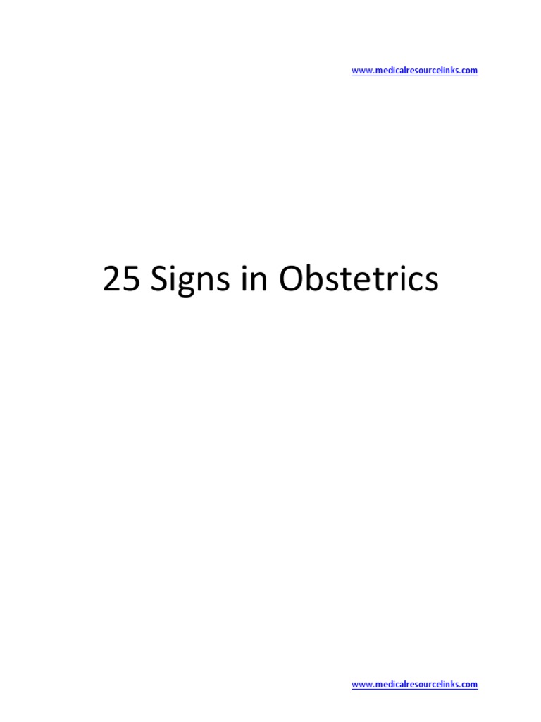 25 Signs in Gynaecology and Obstetrics | PDF | Uterus | Fetus