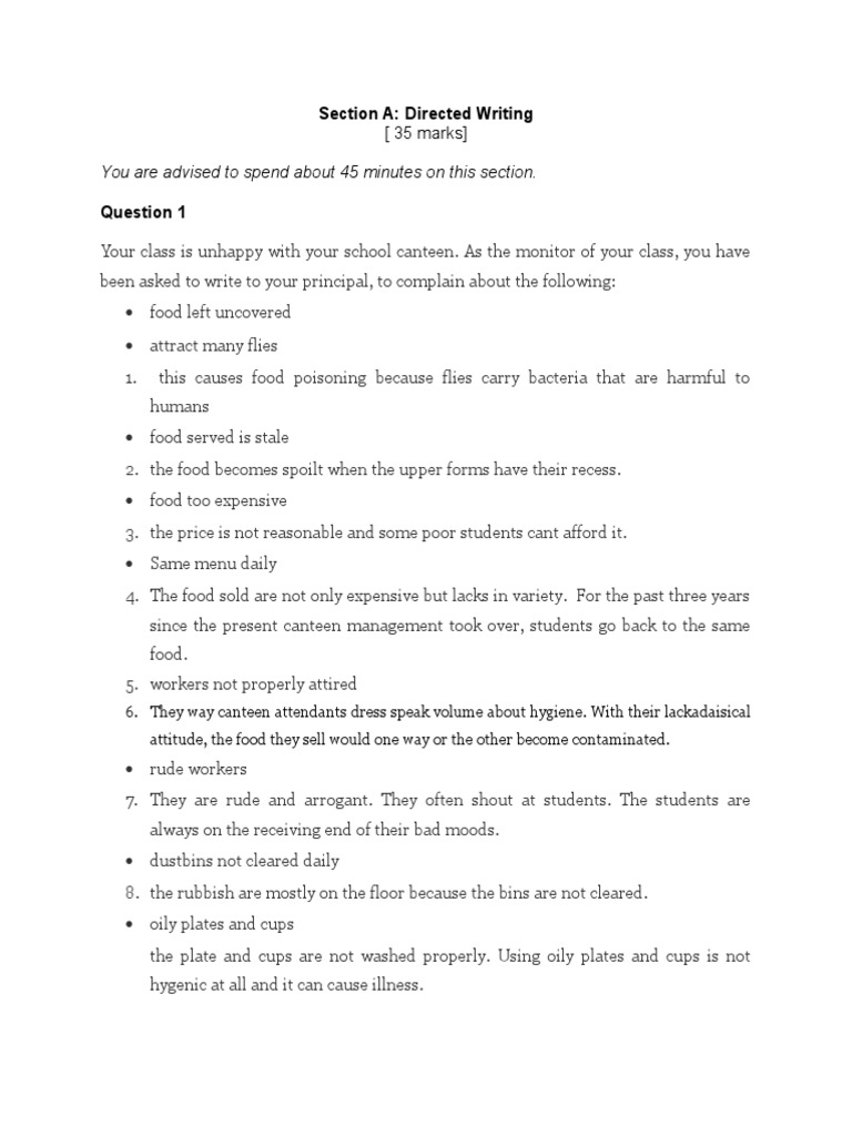 Formal Letter School Canteen | PDF