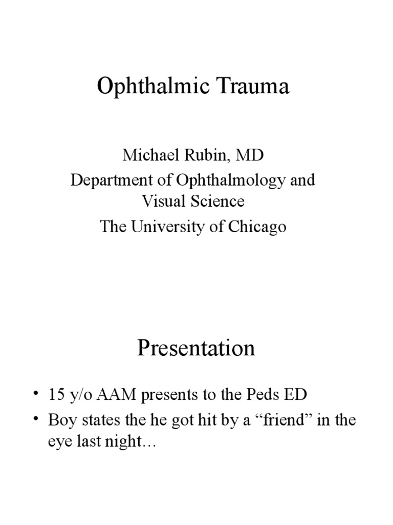 Pediatric Ophthalmic Trauma Management | PDF | Glaucoma | Medical ...