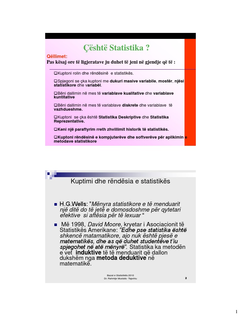 STATISTIKE Nocioni I Statistikes | PDF