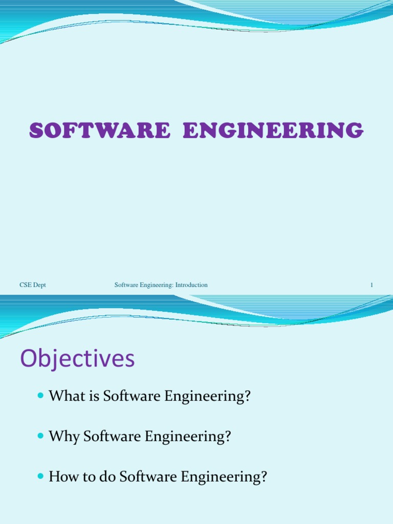 Software Engineering: Introduction 1 CSE Dept | PDF | Computer Science ...