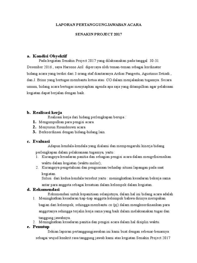 Divisi Acara | PDF | Bisnis