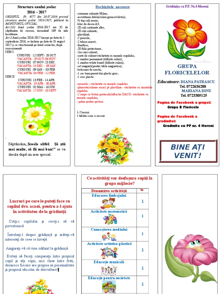 Pliant PT Inceput de An Scolar | PDF