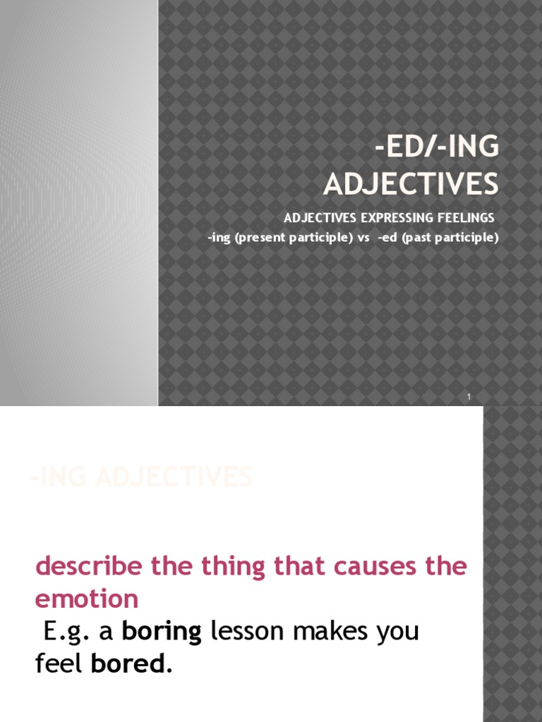 Presentation Ed Ing Adjectives | PDF | Adjective | Grammar
