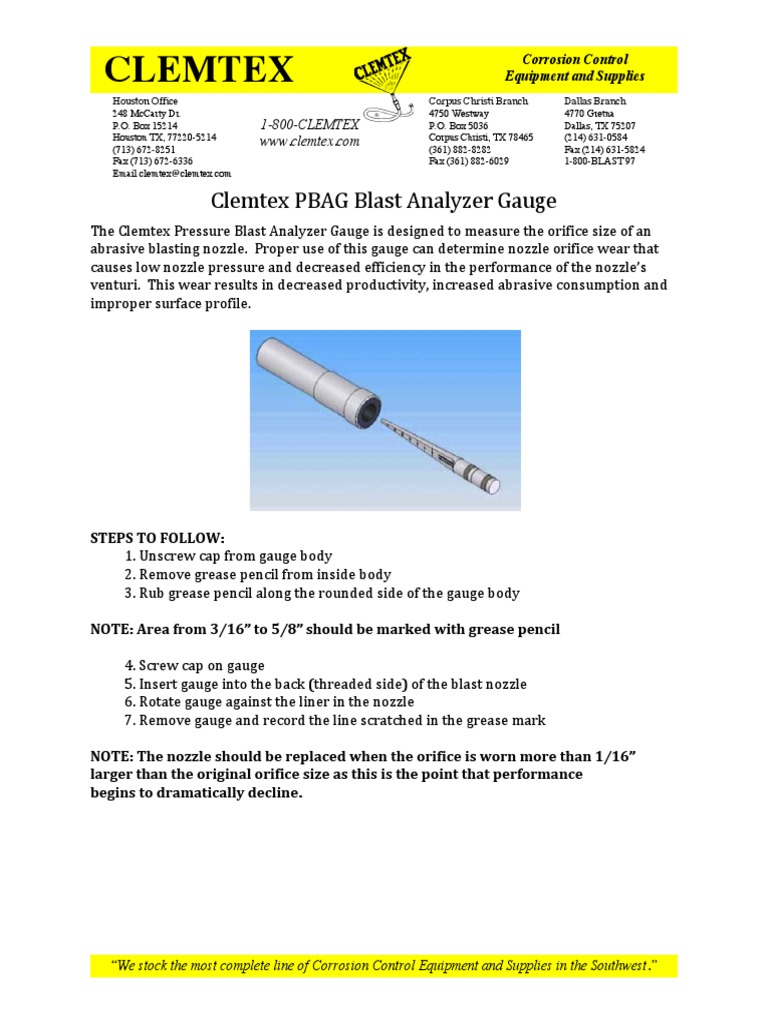 Clemtex Blast Analyzer Gauge Guide | PDF