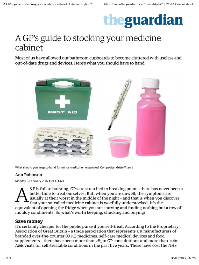 A GP's Guide To Stocking Your Medicine Cabinet - Life and Style - The ...