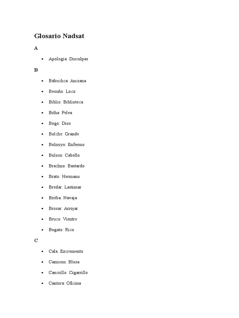 Glosario Nadsat | PDF
